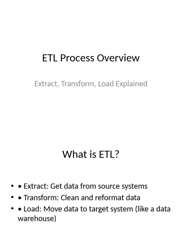 ETL Presentation | PDF