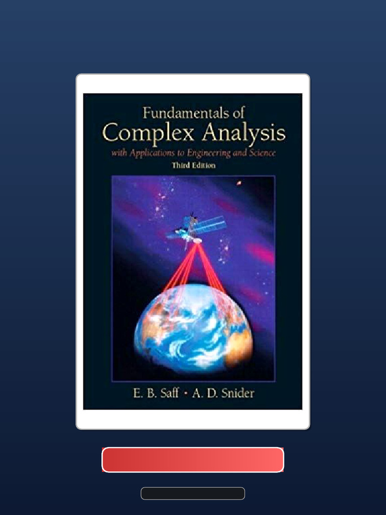 Fundamentals of Complex Analysis With Applications To Engineering and Science 3rd Edition Full ...