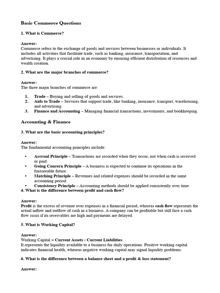 Essential Commerce and Accounting Concepts | PDF | Expense | Debits And ...