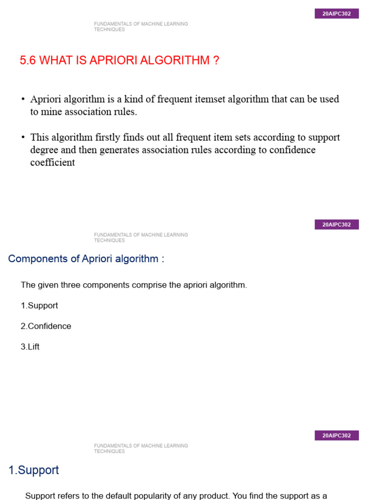 5.6 Apriori Algorithm | PDF | Theoretical Computer Science | Algorithms And Data Structures