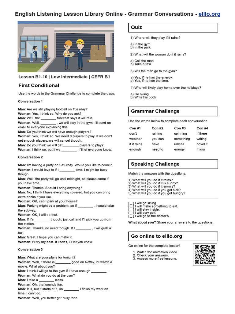 LISTENING B1 10C First Conditional | PDF