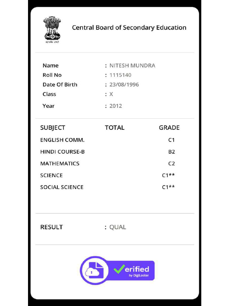Class 10th Marksheet | PDF