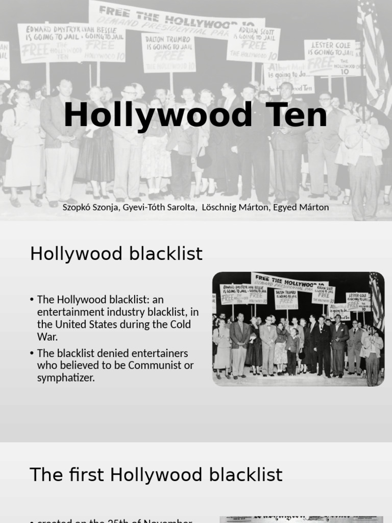 The Hollywood Blacklist Explained | PDF