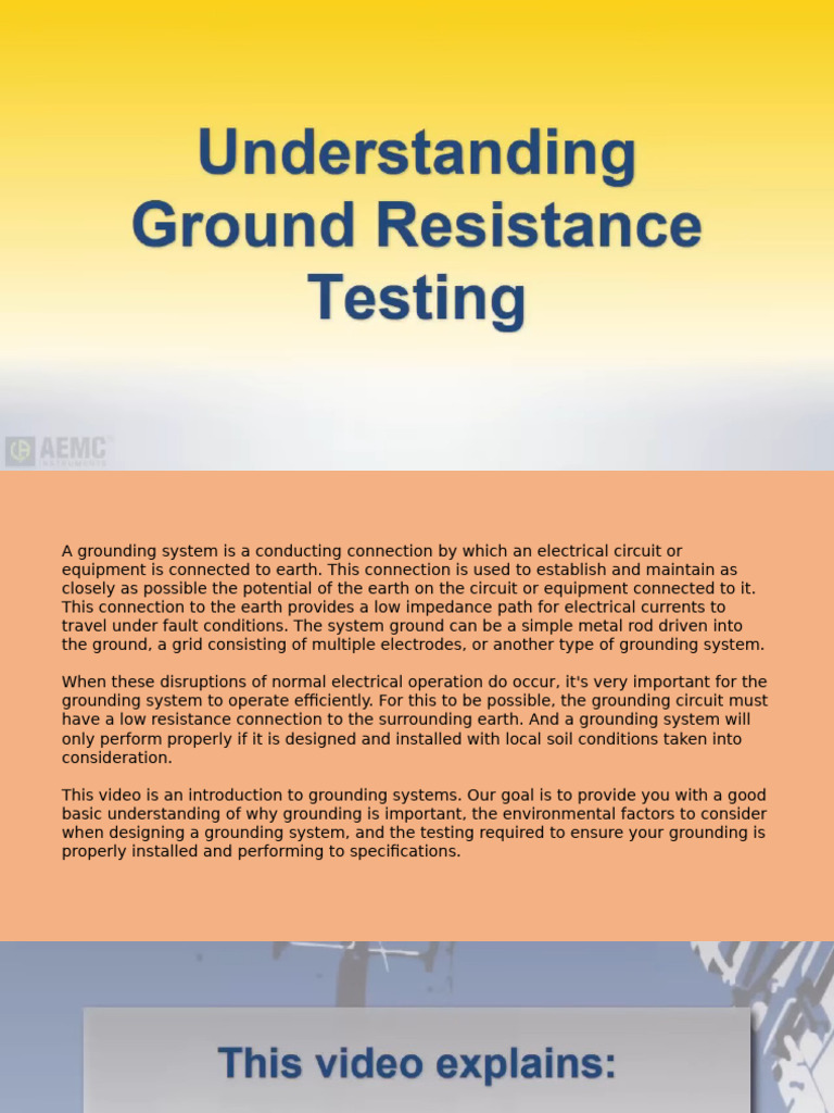 Ground Resistance Testing | PDF