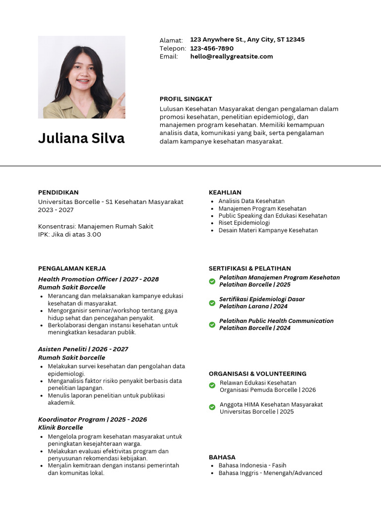 Putih Minimal CV Resume Pekerja Kesehatan Profesional A4_20250701 ...