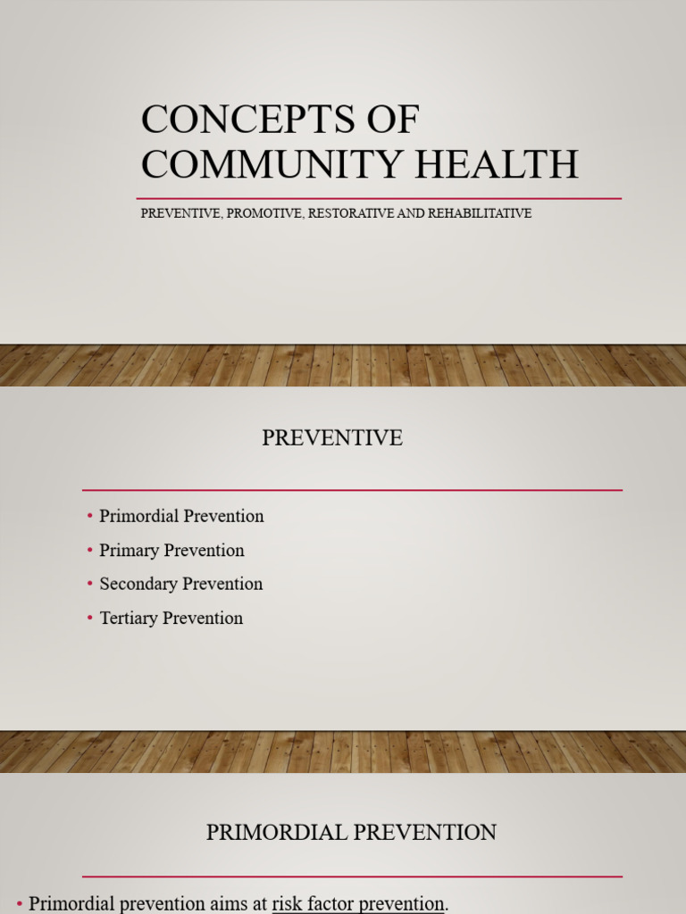 Community Health: Prevention & Rehabilitation | PDF | Preventive ...