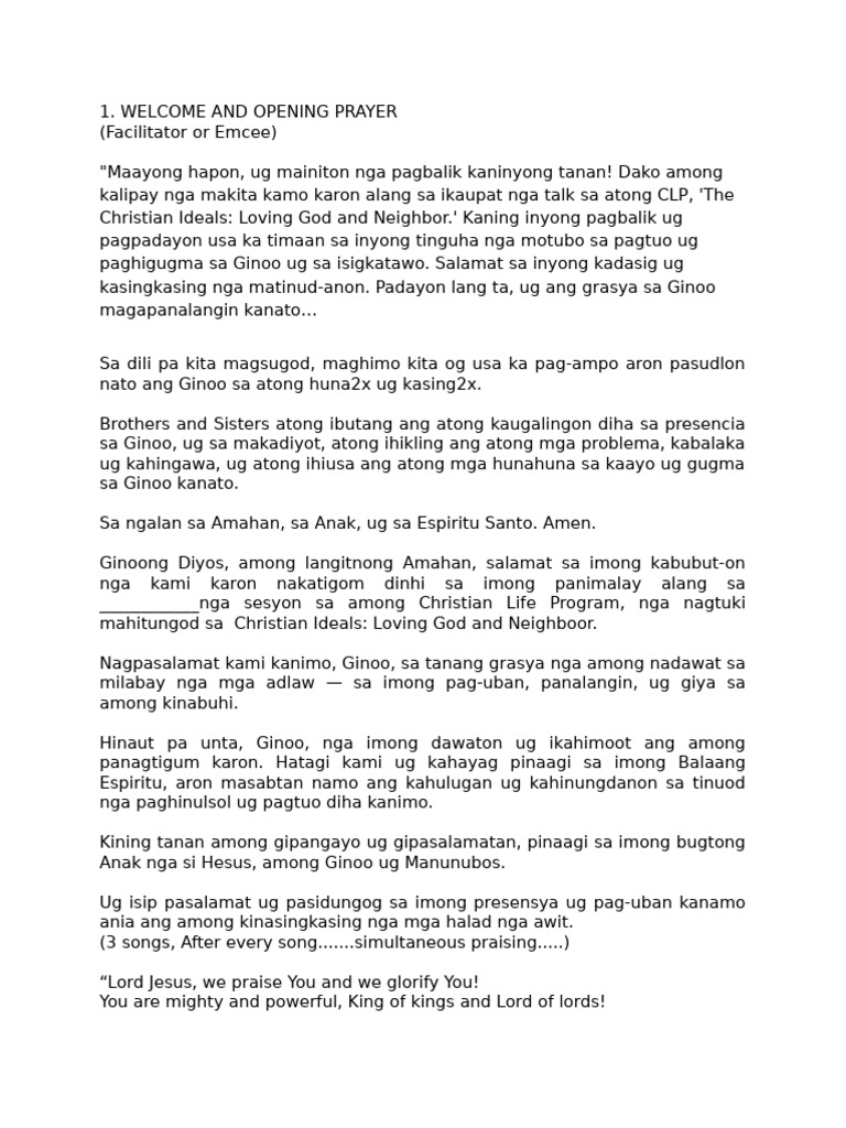 CLP FACILITATOR SCRIPT AND FLOW(4th ) | PDF