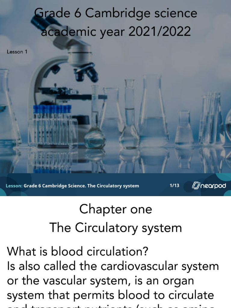 Grade 6 Cambridge Science: Circulatory System | PDF