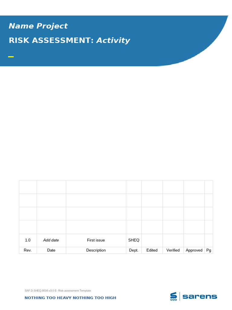 Risk Assessment Template | PDF | Risk | Risk Assessment