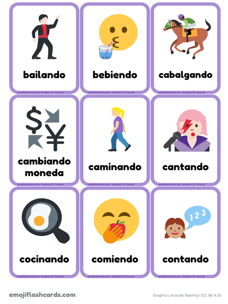 Spanish Verbs ( Ing) Small A4 Flashcards | PDF