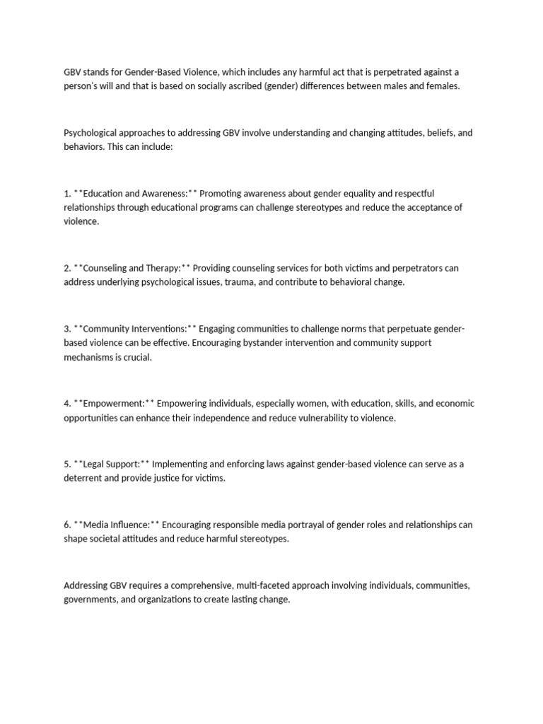 GBV Stands for-WPS Office | PDF