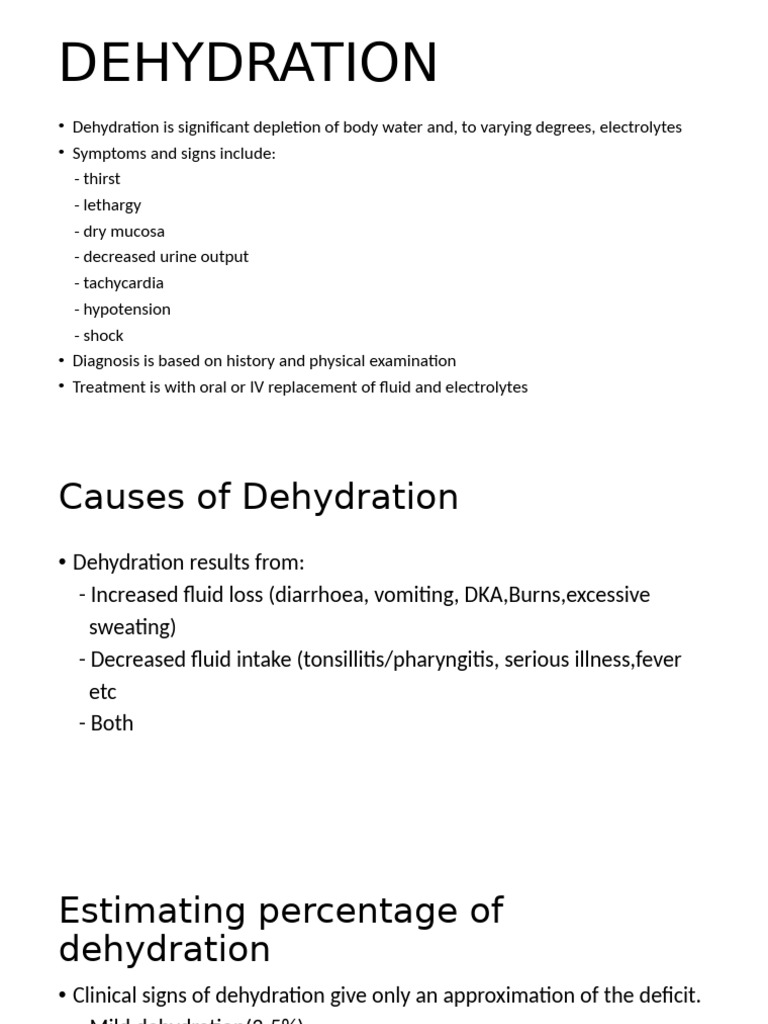 Dehydration | PDF