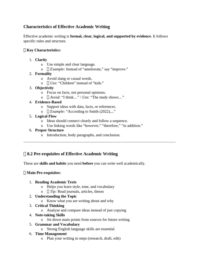 Key Characteristics of Academic Writing | PDF