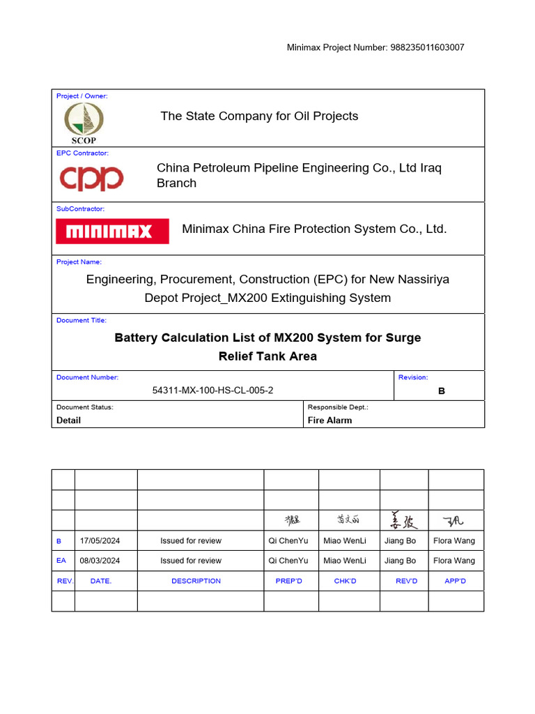 54311-MX-100-HS-CL-005-2 - B - Battery Calculation List of MX200 System ...
