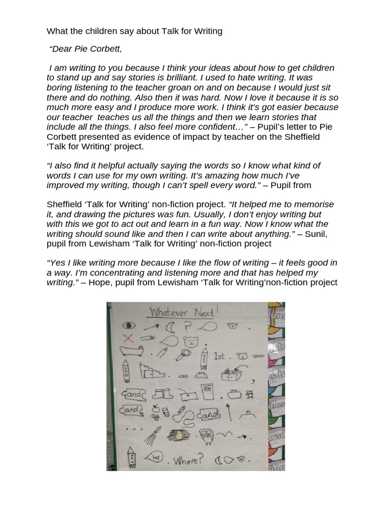 What The Children Say About Talk For Writing | PDF