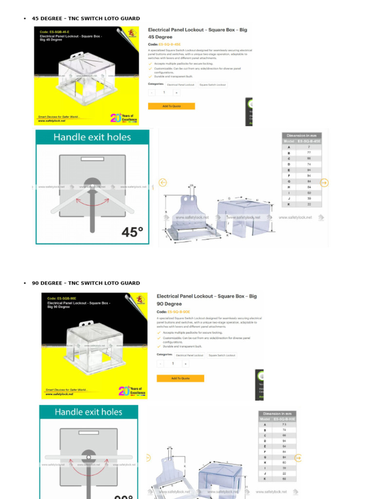 LOTO Guard For TNC and E-Stop MODEL | PDF