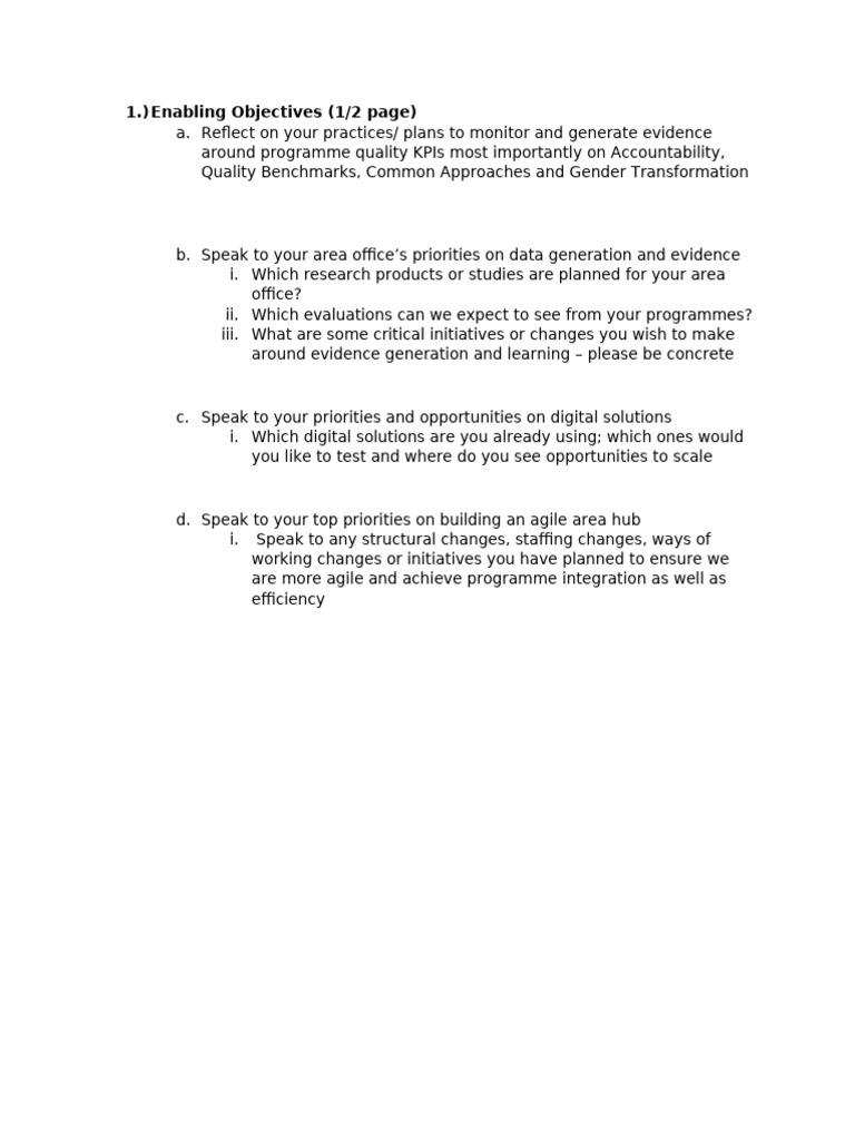 Enabling Objectives | PDF