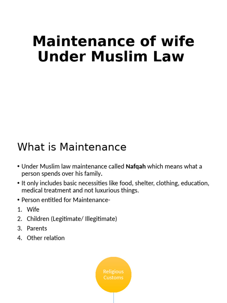 Understanding Maintenance for Muslim Wives | PDF | Justice | Crime ...