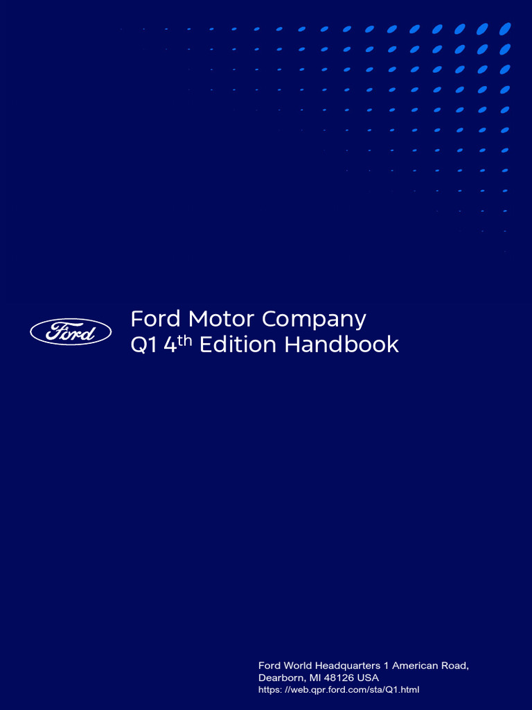 Ford Q1 Certification Handbook 4th Ed. | PDF | Performance Indicator ...