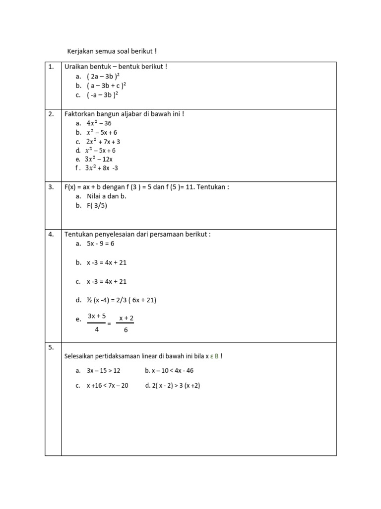 Soal Susulan Kenzo 2 | PDF
