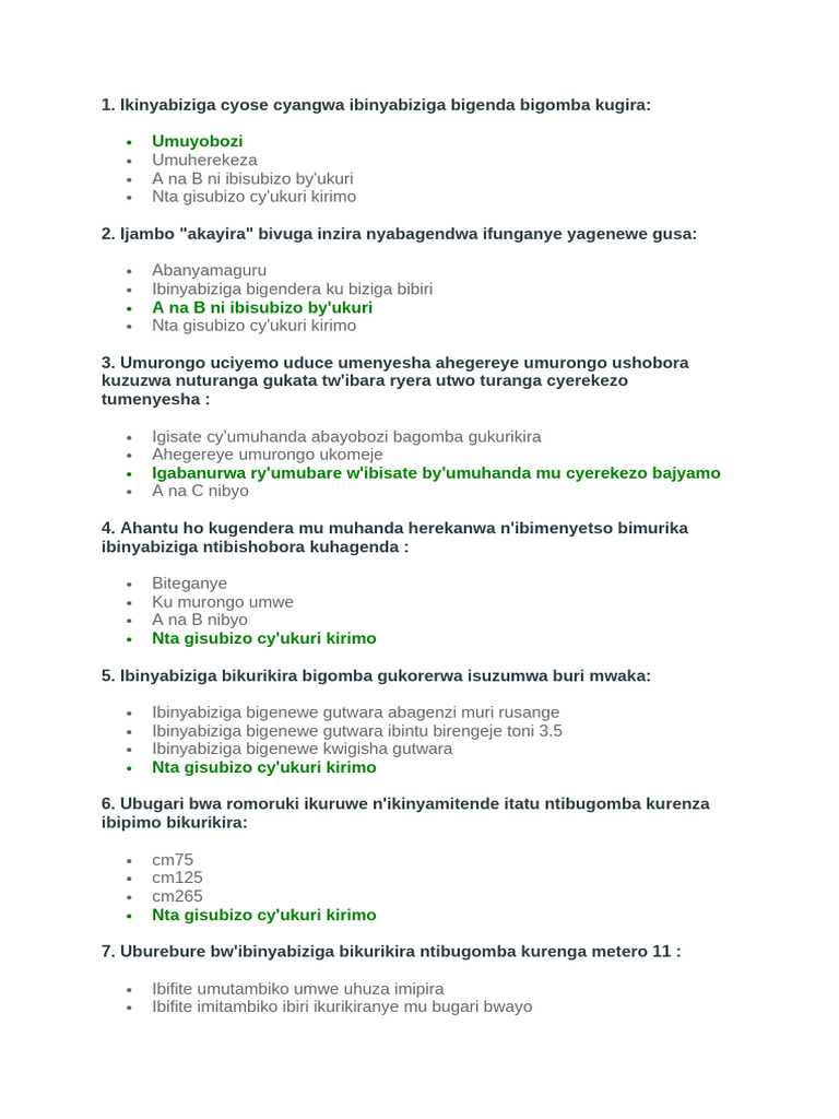 Amategeko Y'umuhanda | PDF