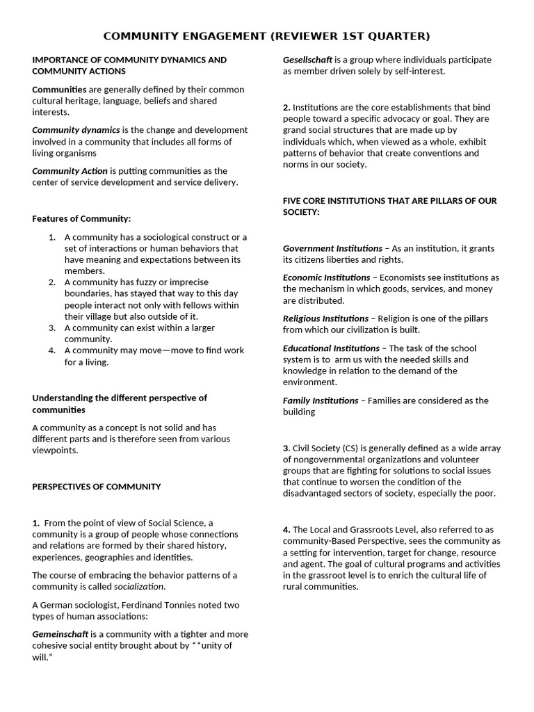Understanding Community Dynamics and Action | PDF | Community | Institution