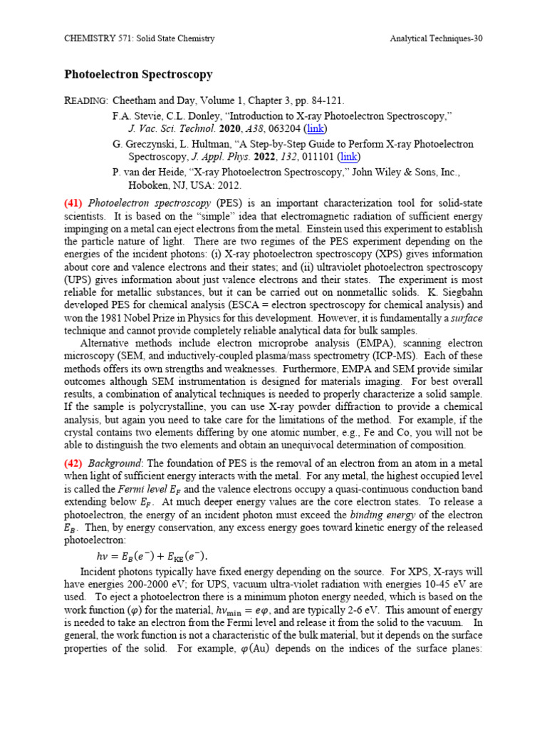 03 Analysis PESpectros | PDF | X Ray Photoelectron Spectroscopy ...