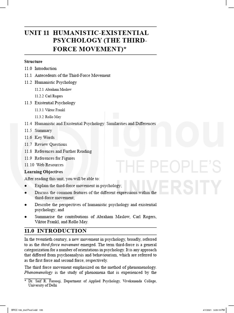 Third-Force Movement in Psychology | PDF | Self Actualization ...