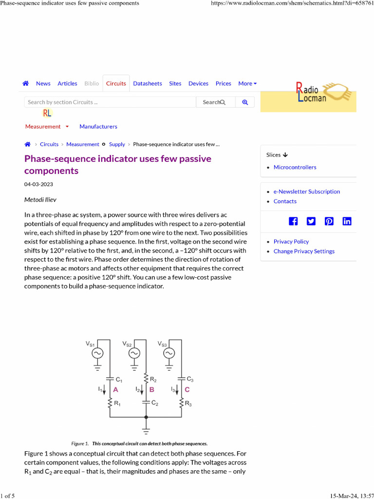 Phase-Sequence Indicator Uses Few Passive Components | PDF