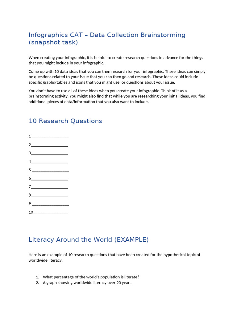 Lesson 9 Data Collection Brainstorming | PDF