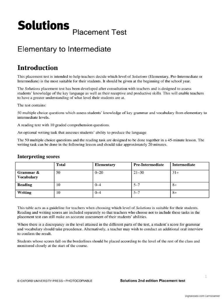 PlacementTest All | PDF