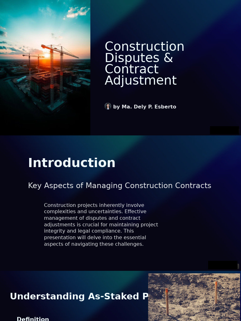 Construction Disputes and Contract Adjustment | PDF | Surveying | Business