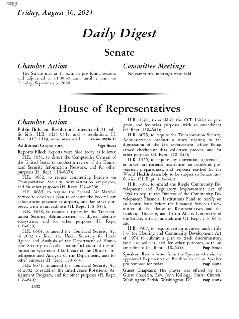 CREC 2024 08 30 Dailydigest | PDF | United States Government Publishing ...