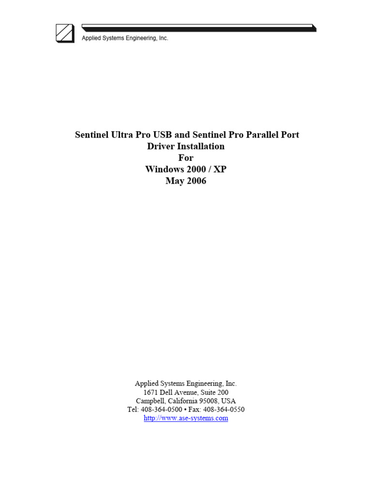 W2K XP Sentinal Pro Ultra Pro Driver Install | PDF | Windows 2000 | Windows Xp