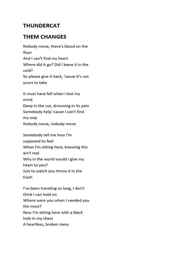 Thundercat Them Changes | PDF