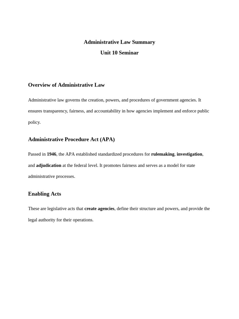 Overview of Administrative Law Principles | PDF