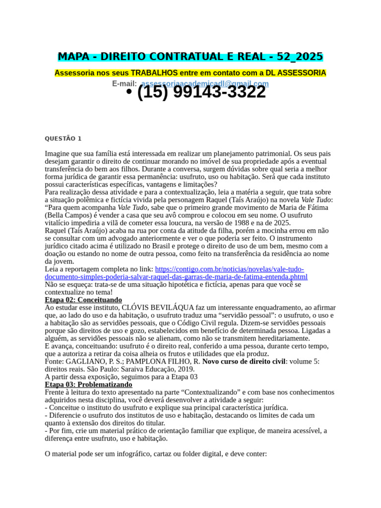 Usufruto, Uso e Habitação: Diferenças Jurídicas | PDF | Servidão ...