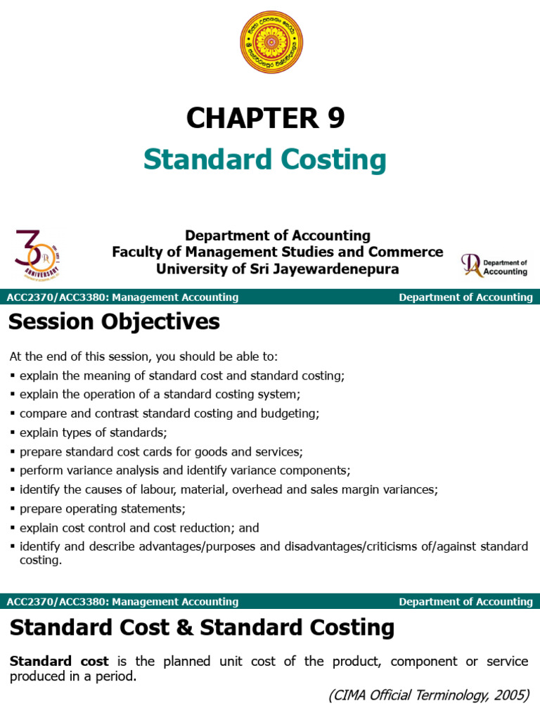 Chapter 9-Standard Costing-Student Version | PDF | Management ...