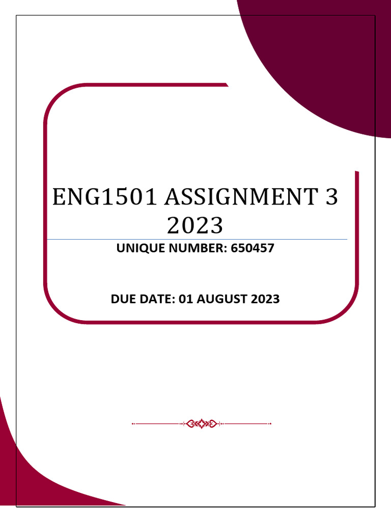 Eng1501 Assignment 3 2023 | PDF | Apartheid | African National Congress