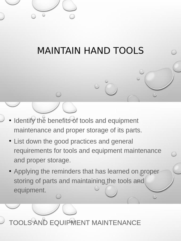 Maintain Hand Tools | PDF