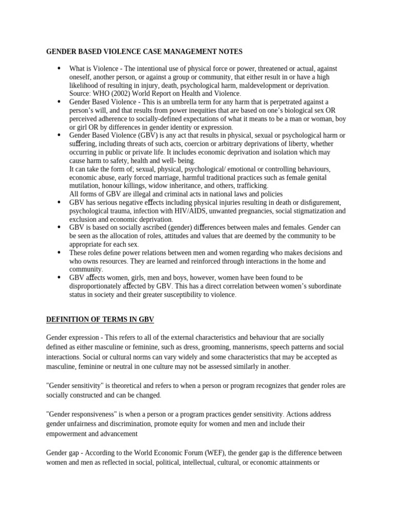 GBV HX Taking and Medical Managemt-14 07 2024 | PDF | Violence | Gender ...