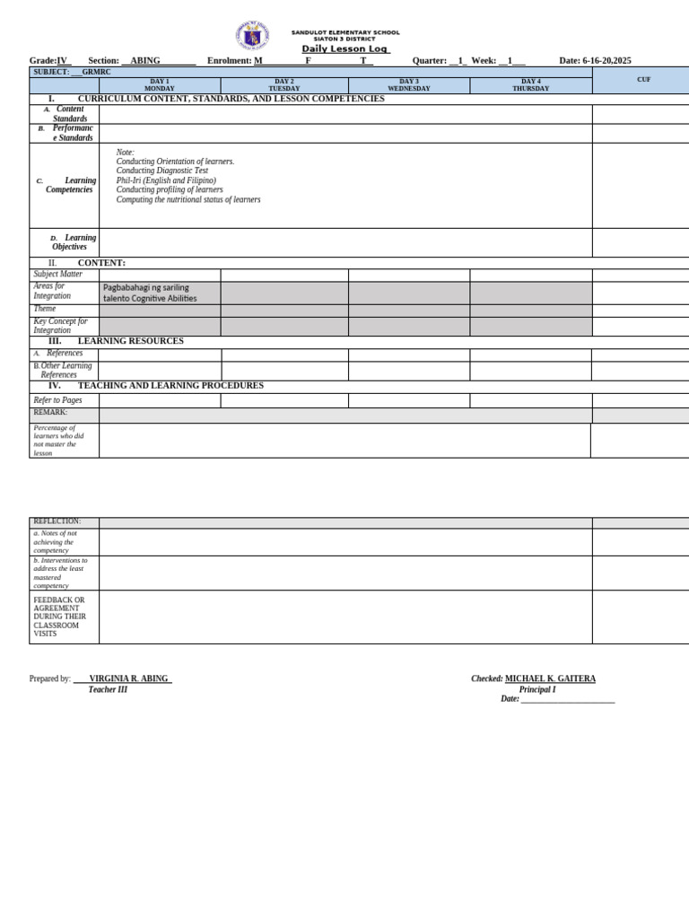 DLL Matatag Orientation | PDF