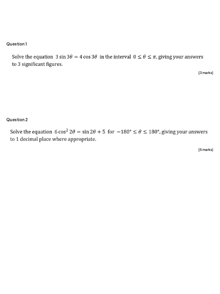 Trig Equation Very Hard Exercise | PDF