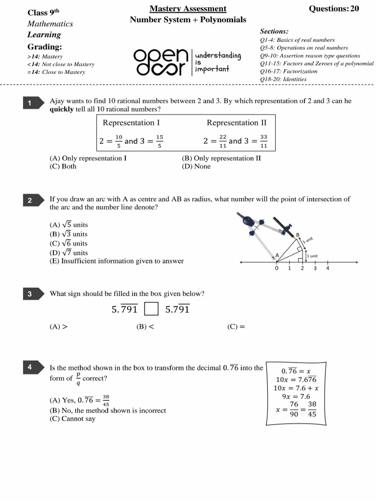 9th Math Learning Paper | PDF