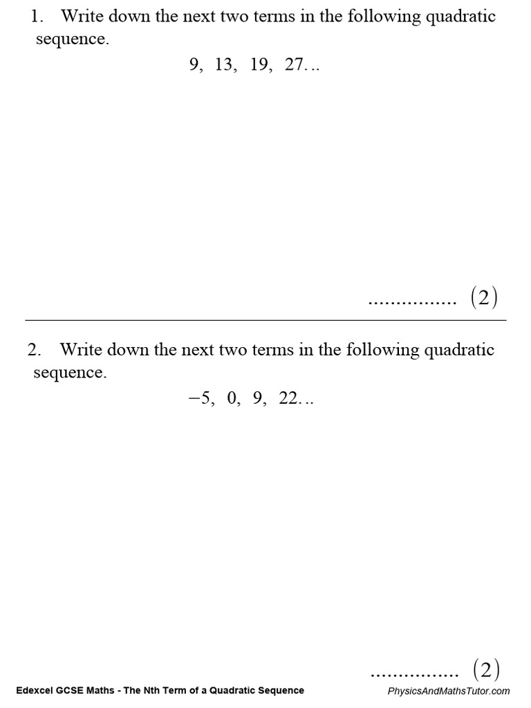 The NTH Term of A Quadratic Sequence QP | PDF | Chess Theory | Chess