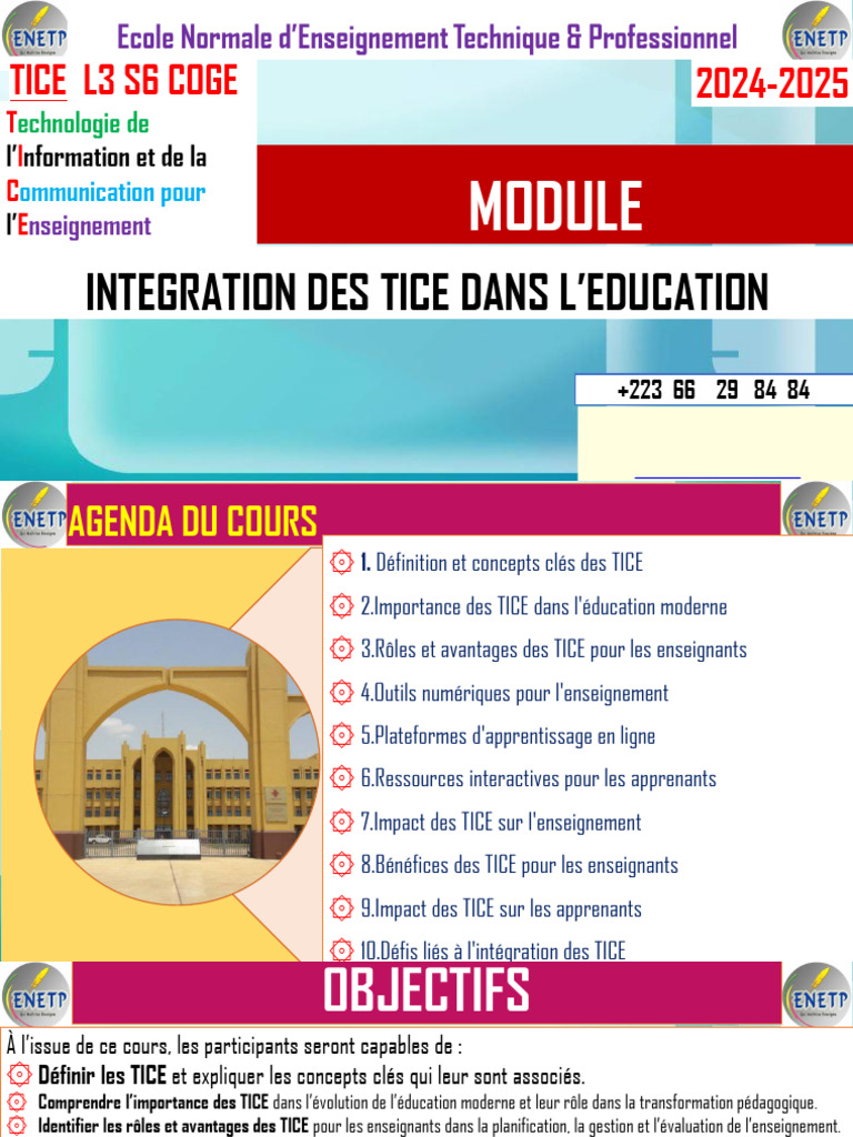 Intégration des TICE en Éducation 2024-2025 | PDF | Pédagogie ...