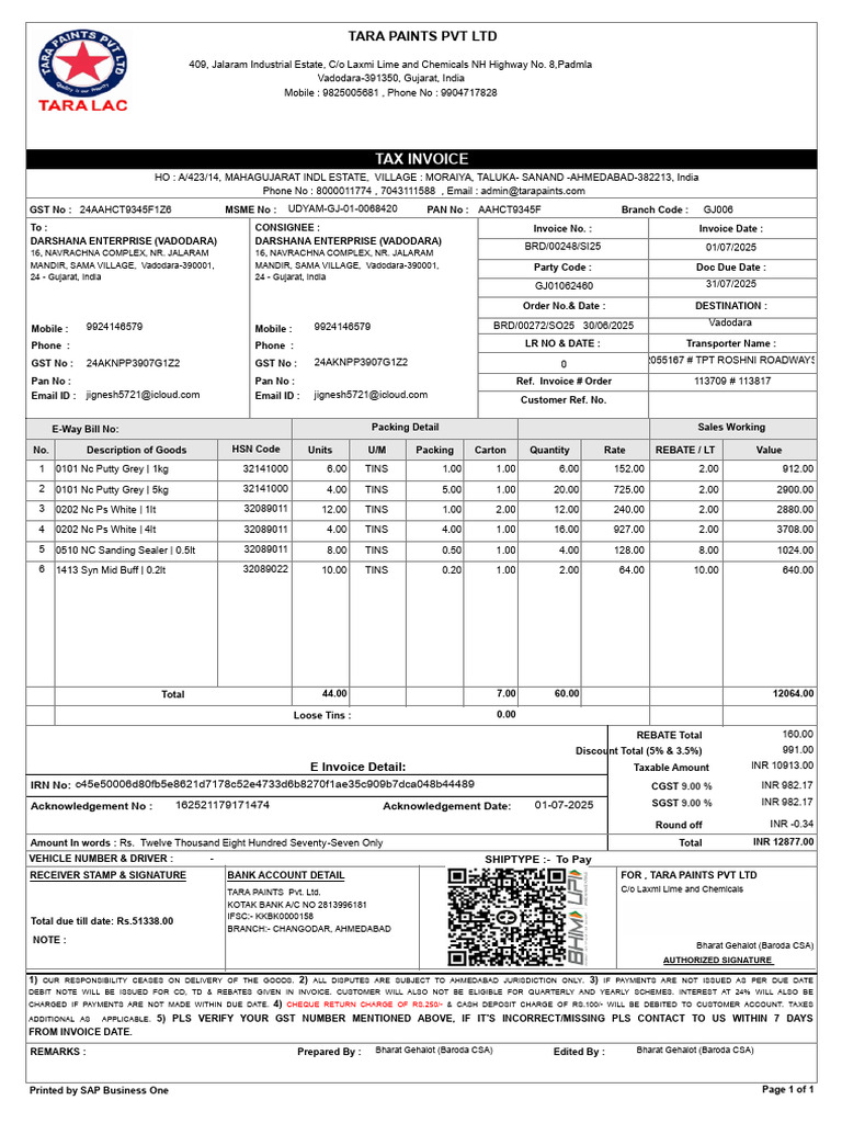 Sales Invoice GST NewLayout TPPL | PDF | Taxes | Government Finances
