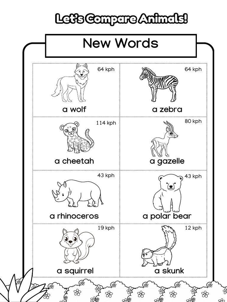 Animal Speed and Size Comparisons | PDF | Zoology