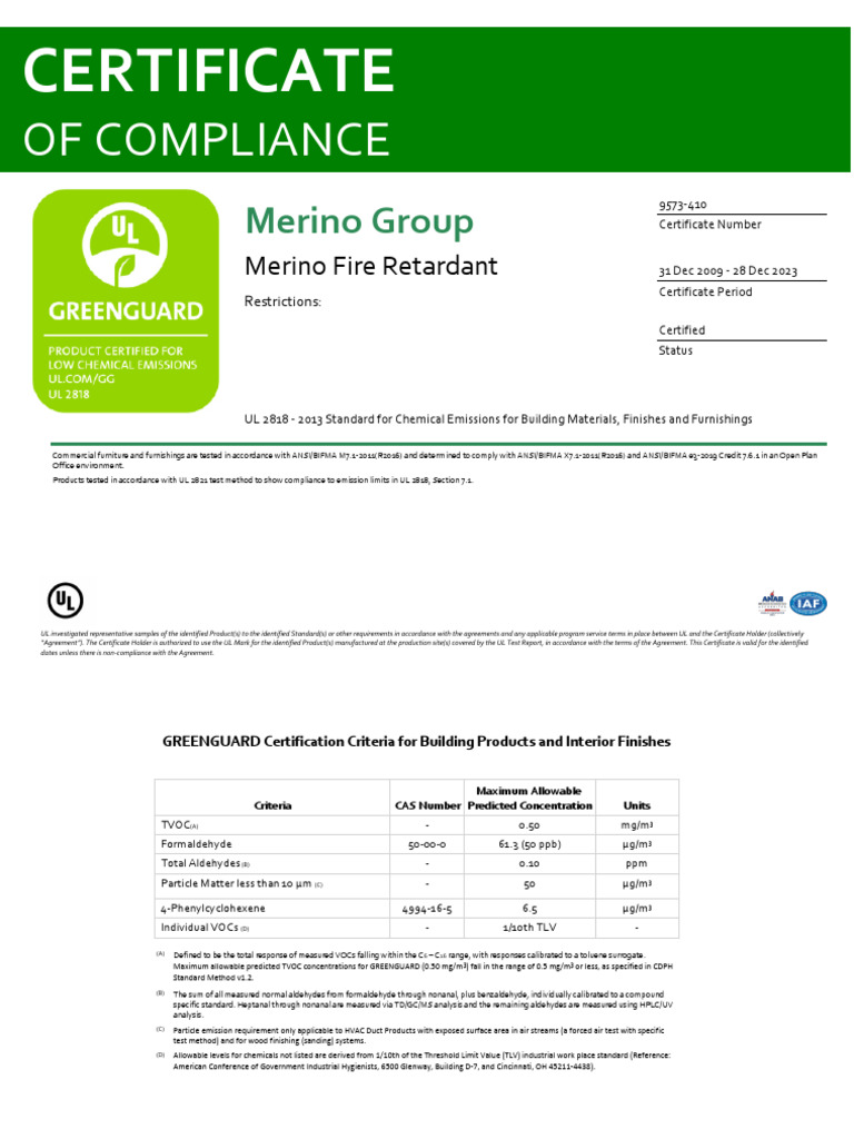 Greenguard Certification FR | PDF | Volatile Organic Compound | Chemistry