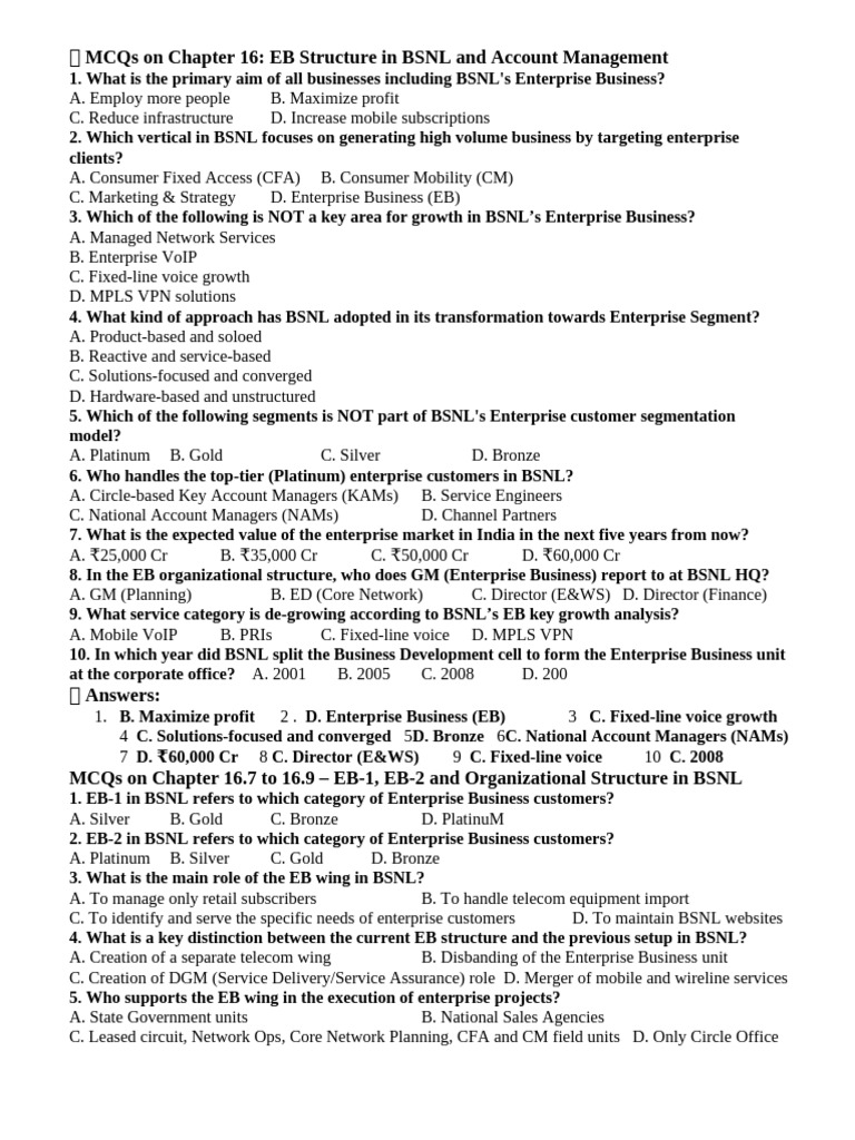 Ews Main CH 16 MCQ Eb Struct | PDF | Business